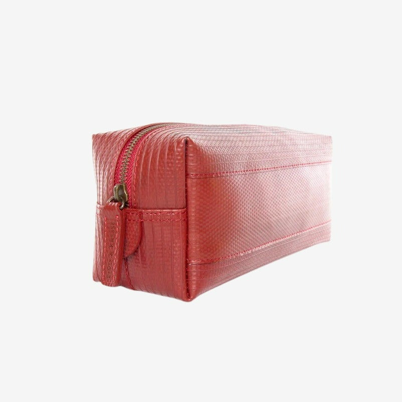 Washbag Medium - Red | Men's Upcycled Fire Hose Washbag | Elvis and Kresse