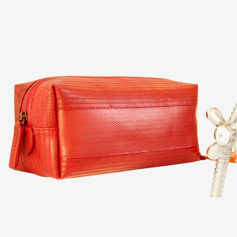 Washbag Medium - Red | Men's Upcycled Fire Hose Washbag | Elvis and Kresse
