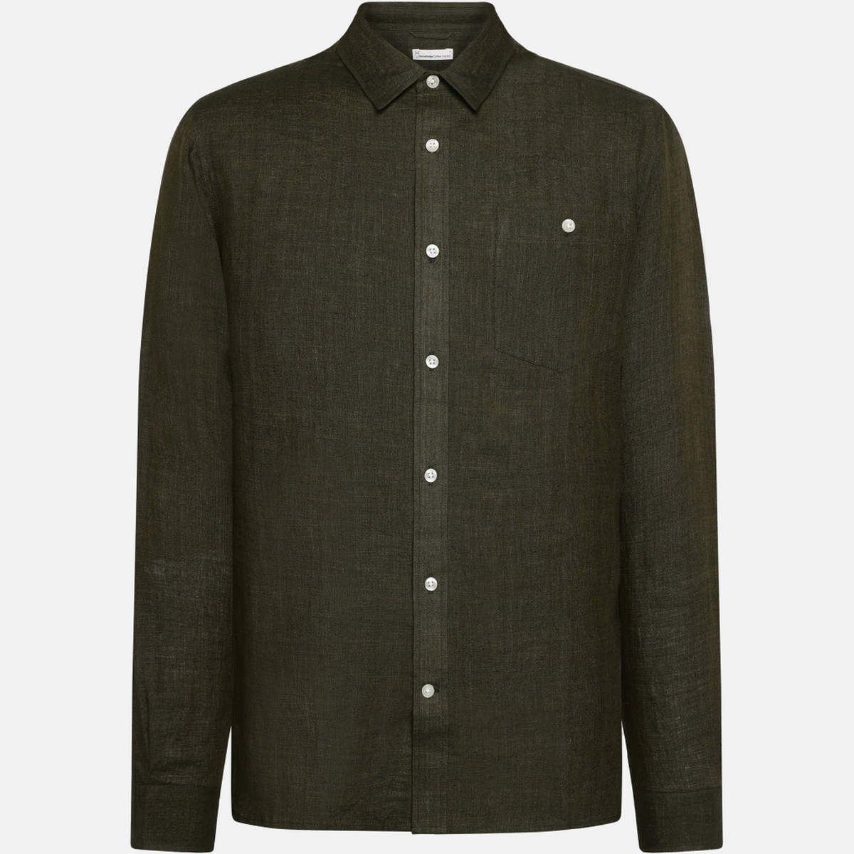 Knowledge Cotton Apparel - Yarndyed Long Sleeve Organic Linen Shirt ...
